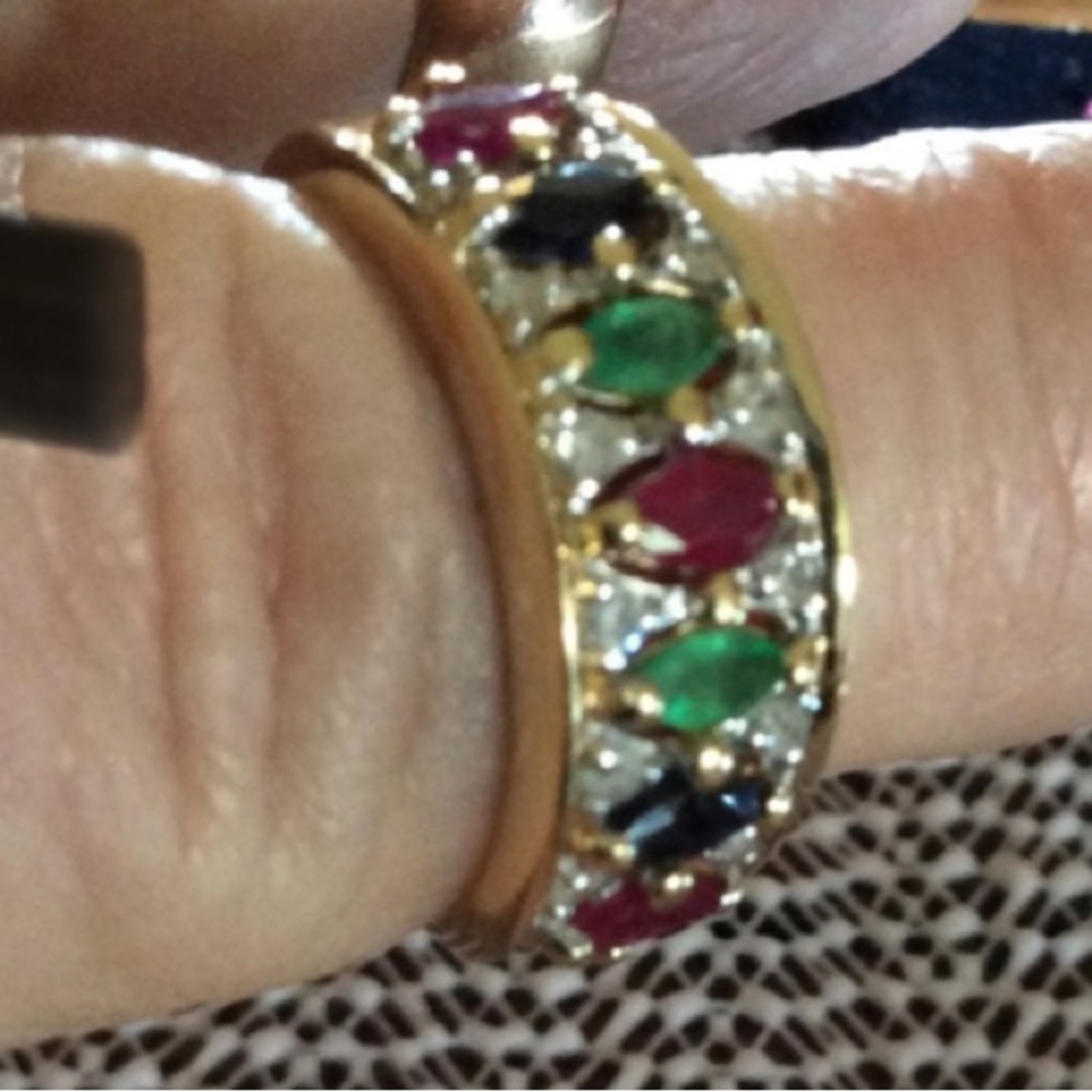 Ruby’s,Emeralds , Sapphires And Diamonds In A 14 Kara… - Gem